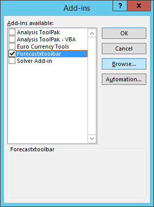 ForecastX Toolbar in Excel – John Galt Solutions