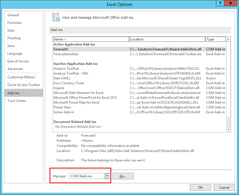Enabling the COM Add-in – John Galt Solutions